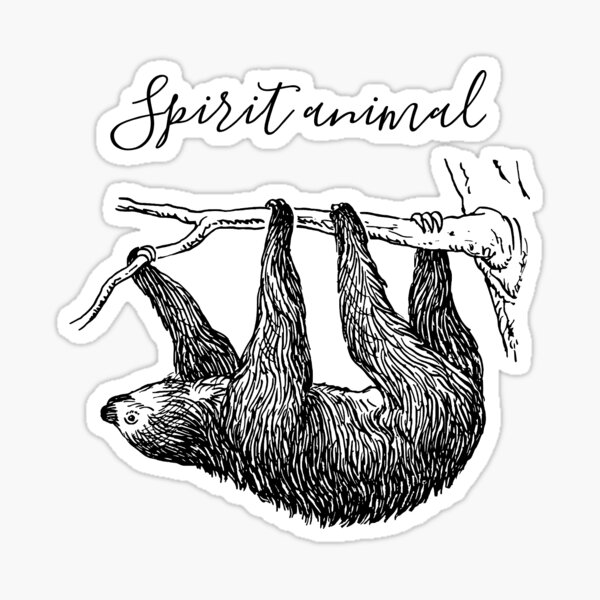 "Spirit animal sloth" Sticker for Sale by genmaphil | Redbubble