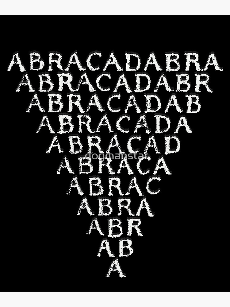 "ABRACADABRA Magic Symbol" Poster for Sale by dogmanstar | Redbubble