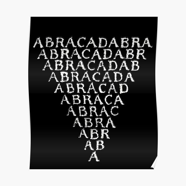 "ABRACADABRA Magic Symbol" Poster for Sale by dogmanstar | Redbubble
