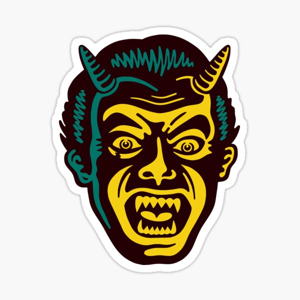 "Vintage creepy, scary, horror, spooky, monster, devil face halloween ...