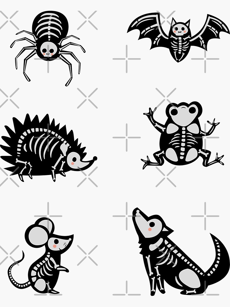 "Halloween Animal Skeleton Sticker Pack" Sticker for Sale by itorok ...
