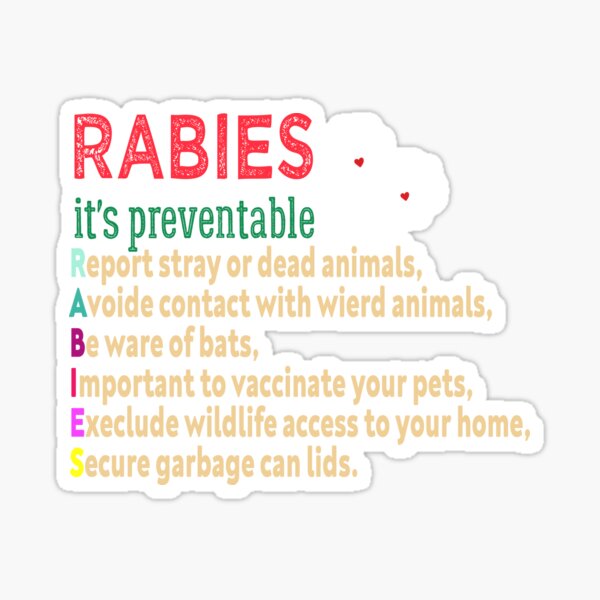 "Rabies it's Preventable World Rabies Day Awareness" Sticker for Sale ...