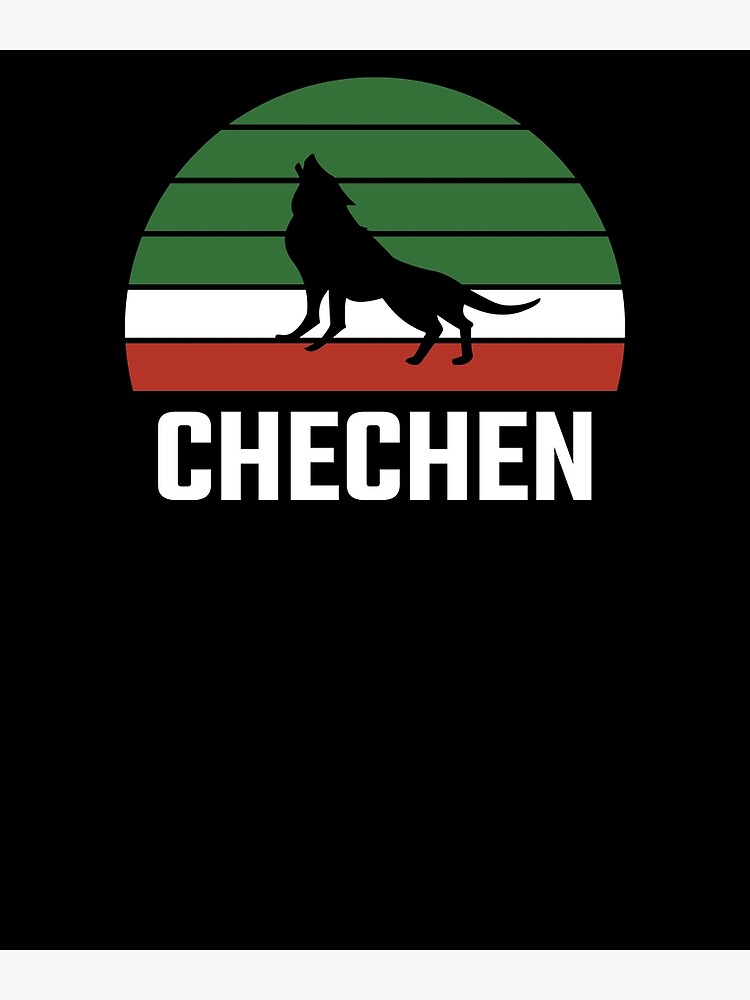 Poster « Tchétchénie Tchétchénie Tchétchénie Borz Wolf Drapeau », par ...