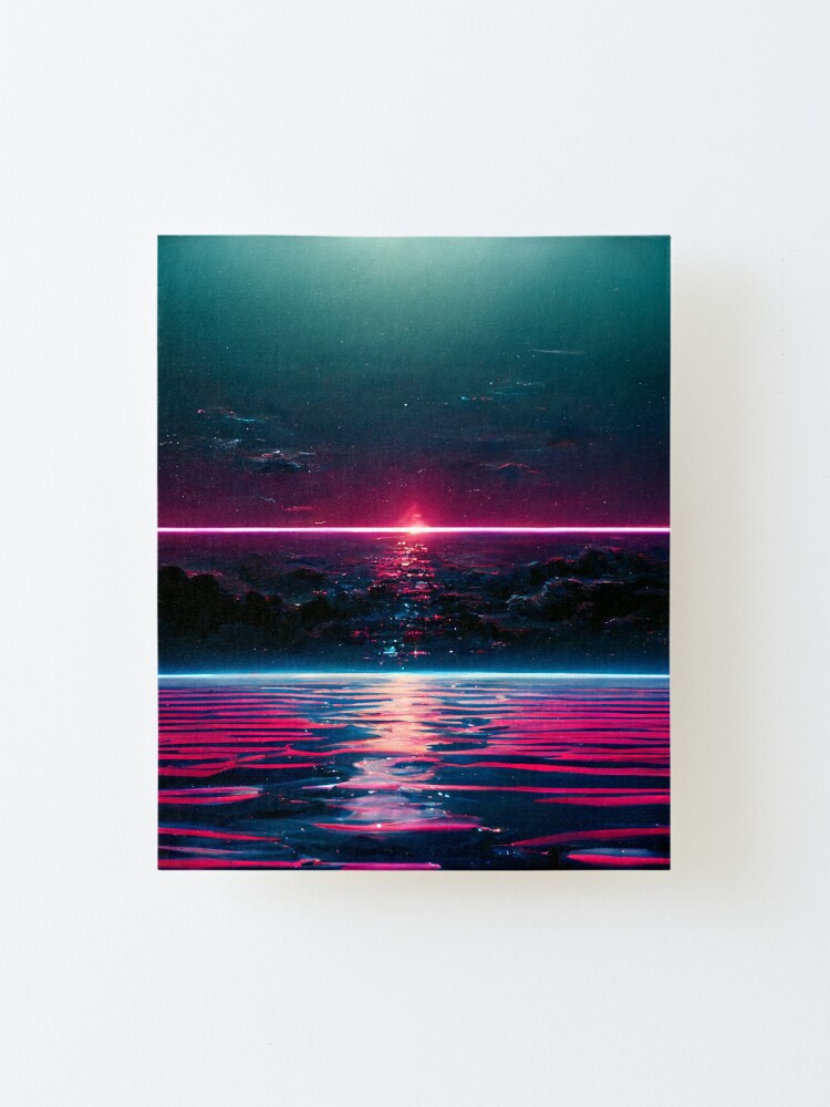 "Vaporwave Ocean" Mounted Print for Sale by FantasticUAi | Redbubble