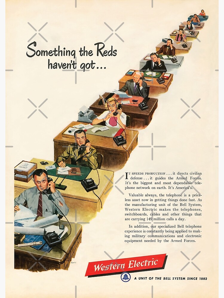 "Vintage 1950s Red Scare Cold War Western Electric Advertisement - Anti ...