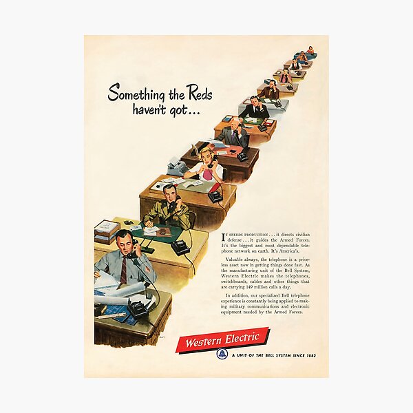 "Vintage 1950s Red Scare Cold War Western Electric Advertisement - Anti ...