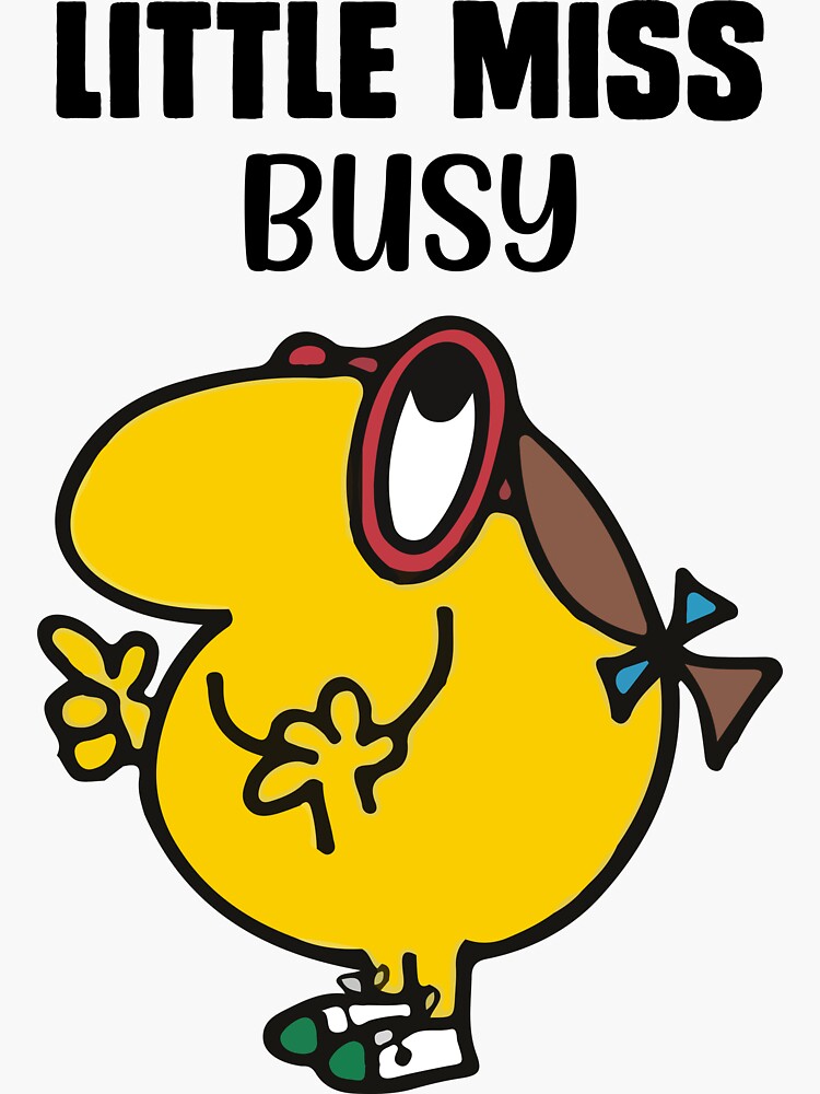 "LITTLE MISS BUSY" Sticker for Sale by reedae | Redbubble