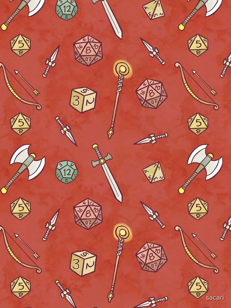 "Tabletop RPG (Dungeons and Dragons) Repeating Pattern" iPhone Case for ...
