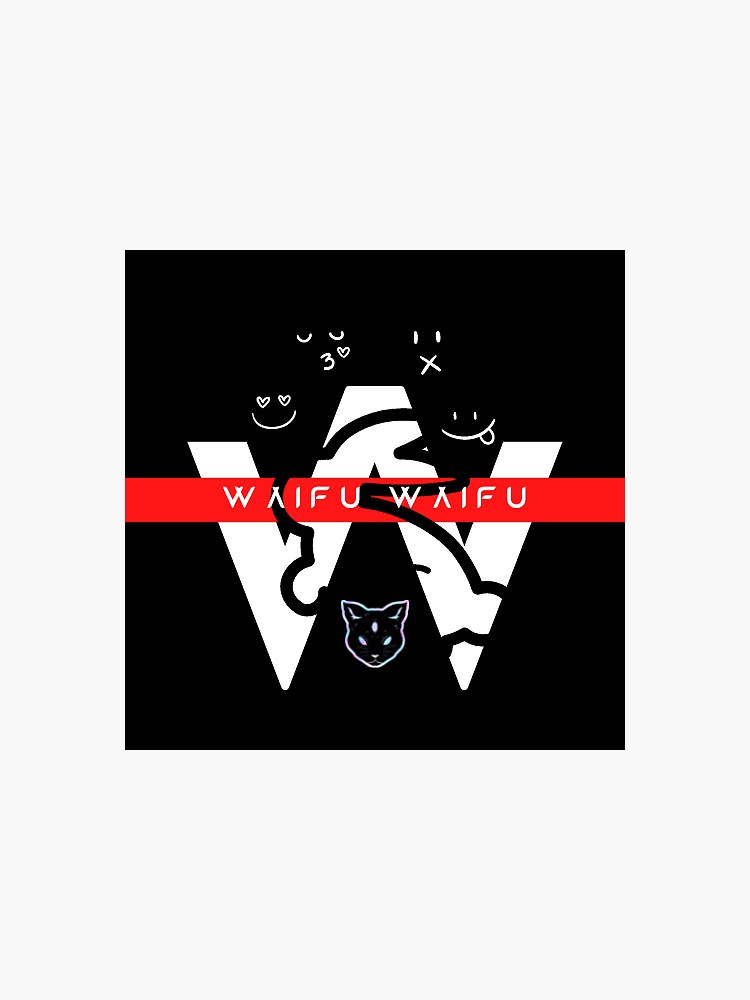 "WAIFU WAIFU [LOGO V1]" Sticker for Sale by WAIFUWAIFURED | Redbubble