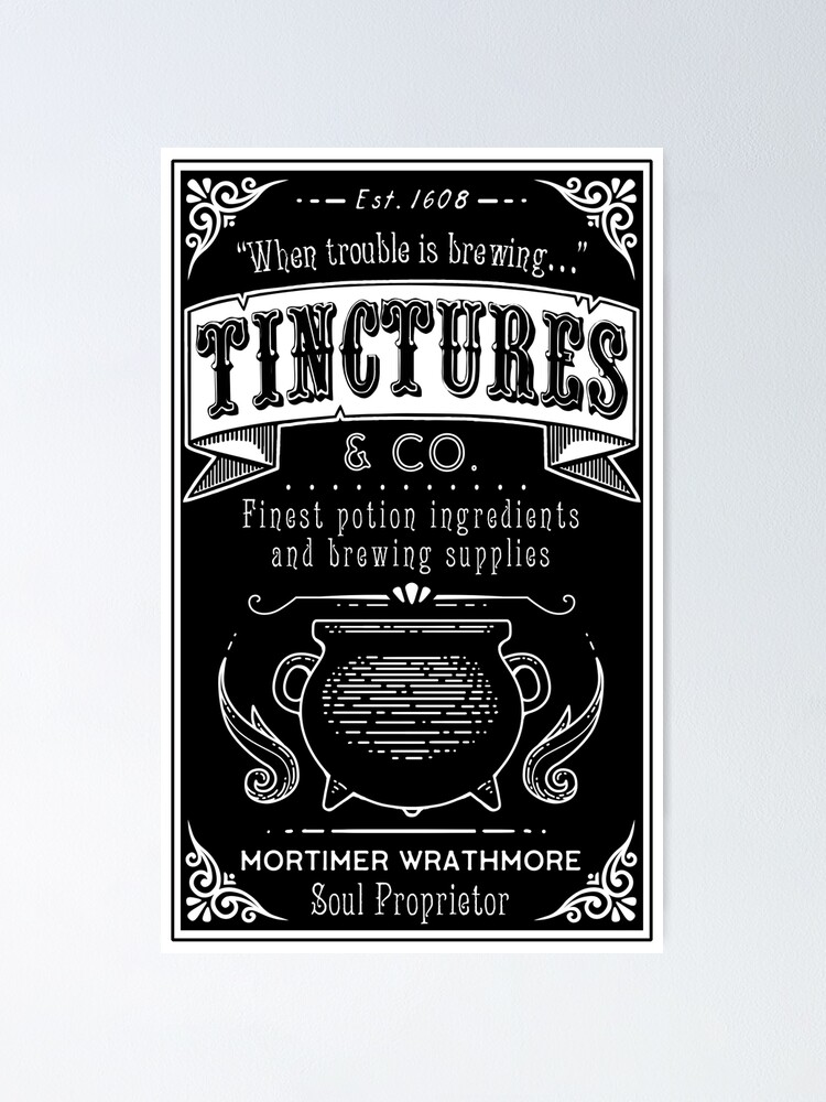 "Tinctures & Co. Potion Shop Sign" Poster for Sale by periwinklepaint ...
