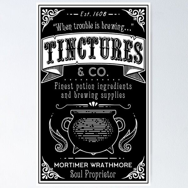 "Tinctures & Co. Potion Shop Sign" Poster for Sale by Abbey Ash | Redbubble