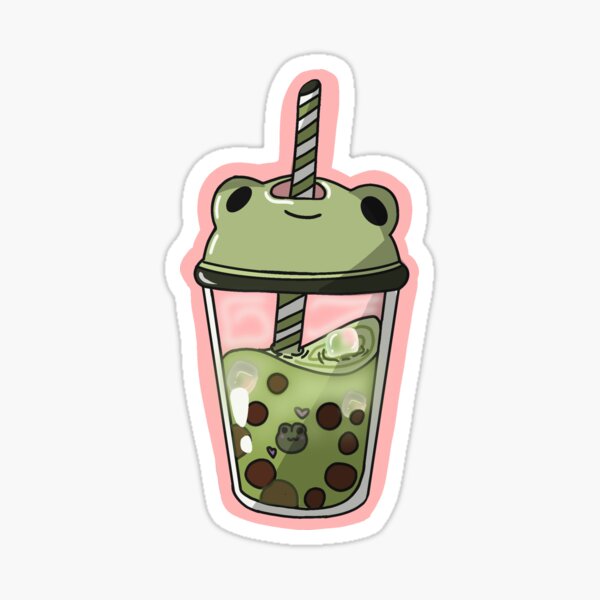 "Bubble Tea Frog" Sticker for Sale by Lottie-Draws | Redbubble