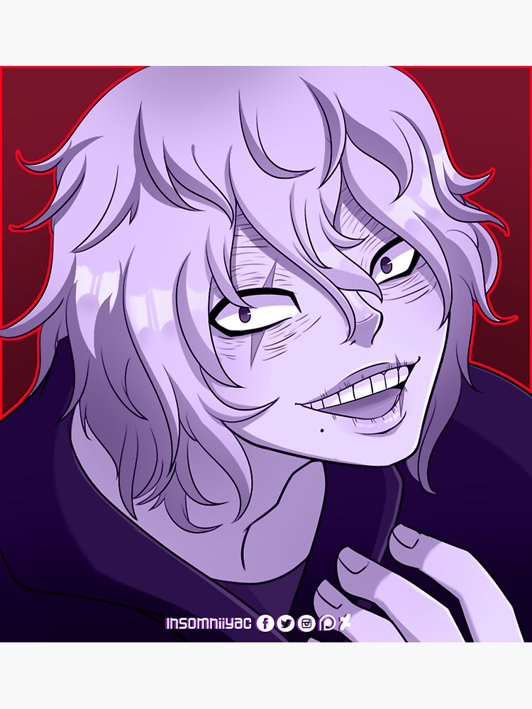 "Smiling Shigaraki (Purple V.)" Sticker for Sale by Insomniiyac | Redbubble