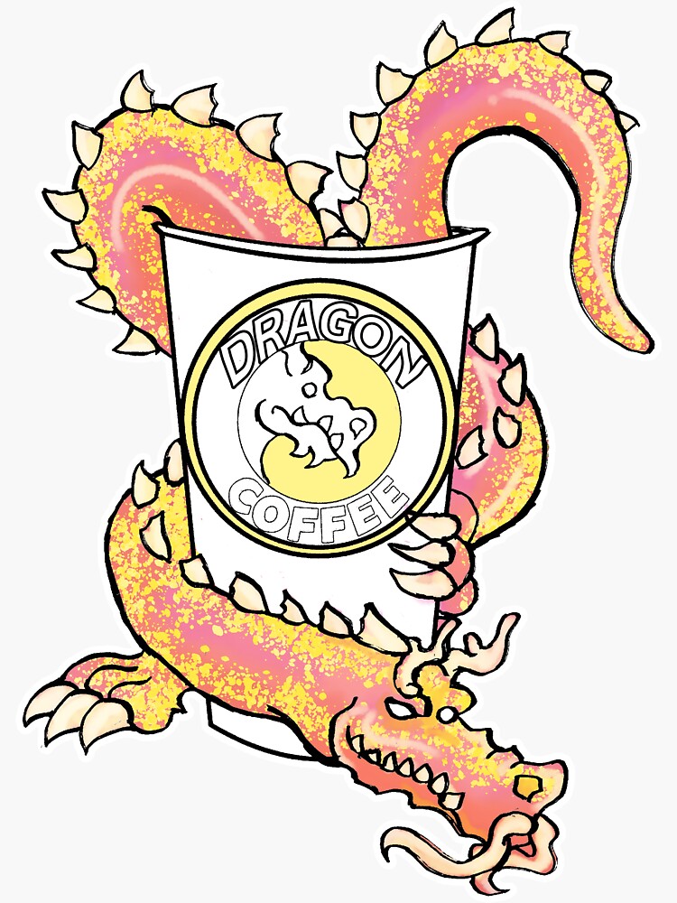 "Rose Gold Eastern Coffee Dragon" Sticker for Sale by Squishy-Dragon ...