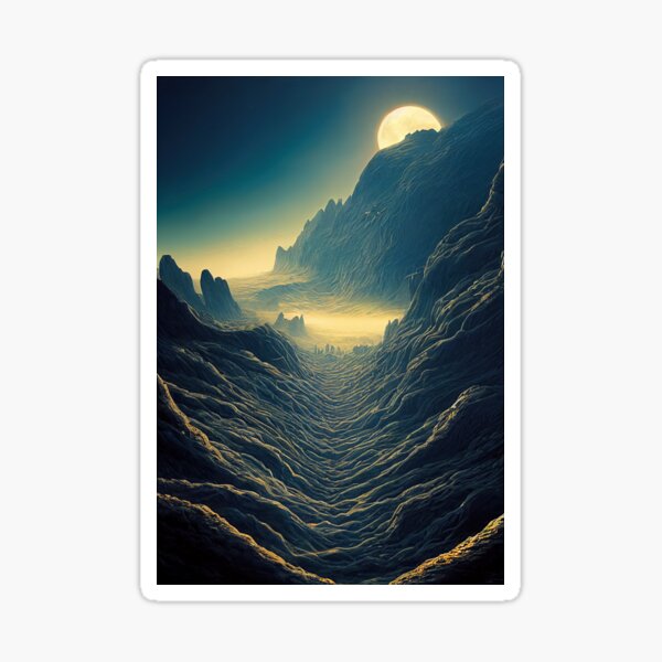 "Alien planet fantasy landscape" Sticker for Sale by mrlongfield ...
