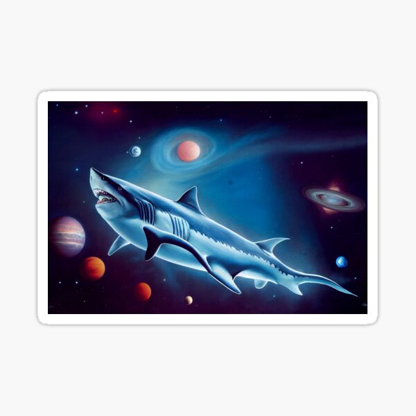 "Space Sharks-Galaxy Shark - Blue shark" Sticker for Sale by TeeARTHY ...