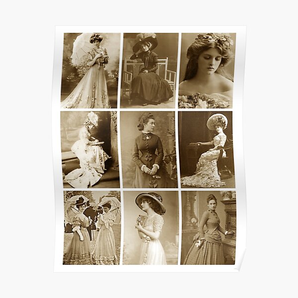 "Women of The Victorian and Edwardian Era Photography Collage - Retro ...