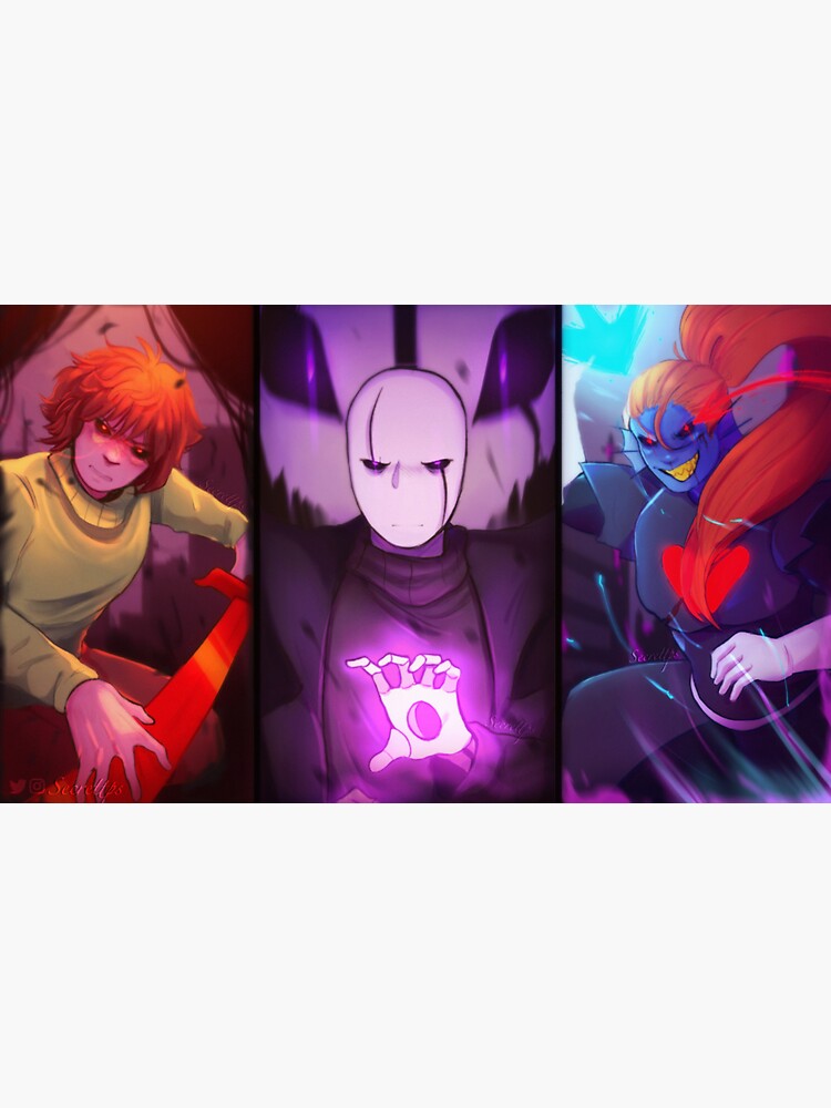 "Glitchtale Chara, Gaster and Undyne" Sticker for Sale by secrettps ...