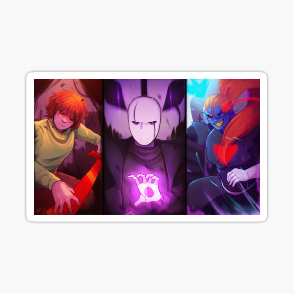 "Glitchtale Chara, Gaster and Undyne" Sticker for Sale by secrettps ...