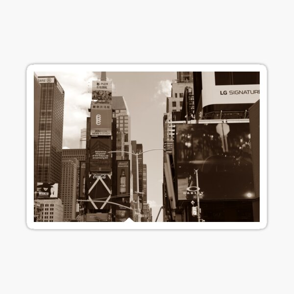 "new york city and skyscrapers to times square" Sticker for Sale by ...
