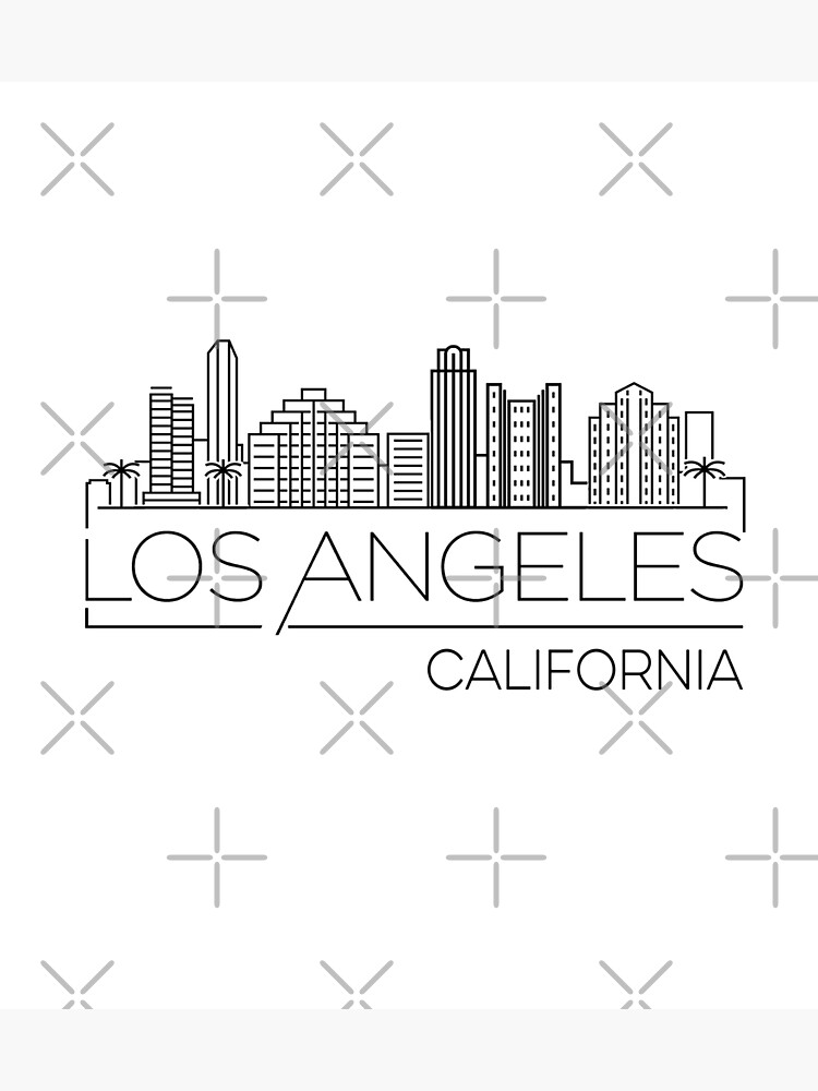 "Los Angeles California Skyline Line Art , Black" Poster for Sale by ...