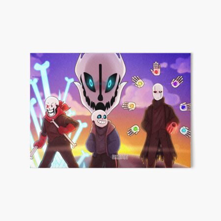 "Glitchtale Sans, Papyrus and Gaster" Art Board Print for Sale by ...