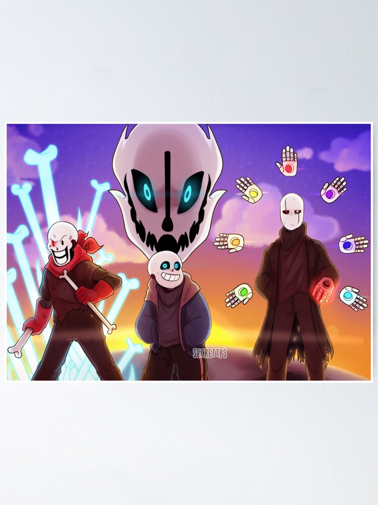 "Glitchtale Sans, Papyrus and Gaster" Poster for Sale by secrettps ...