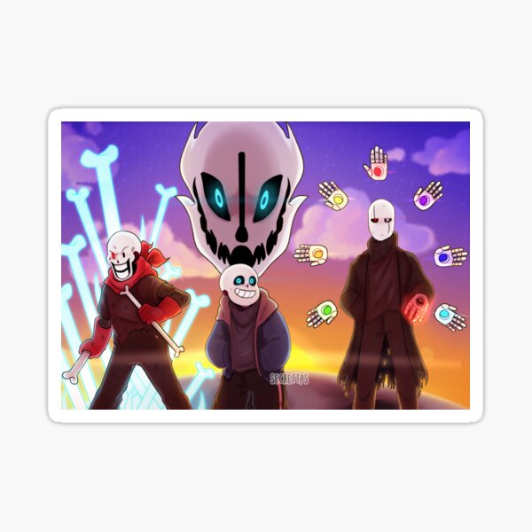 "Glitchtale Sans, Papyrus and Gaster" Sticker for Sale by secrettps ...