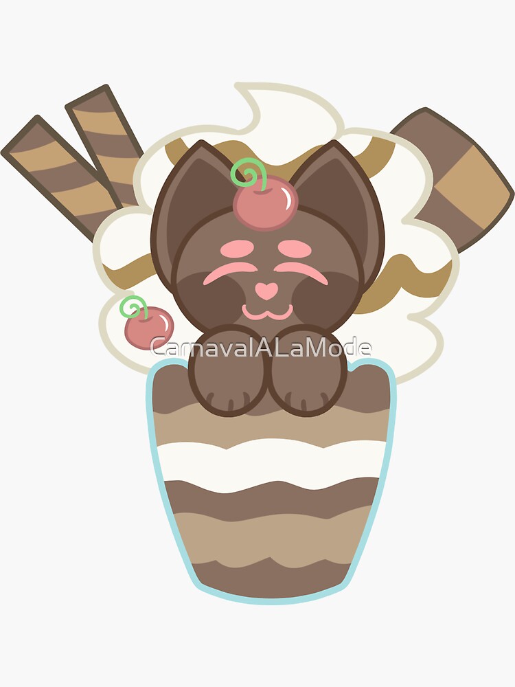 "Parfait Kitty" Sticker for Sale by CarnavalALaMode | Redbubble