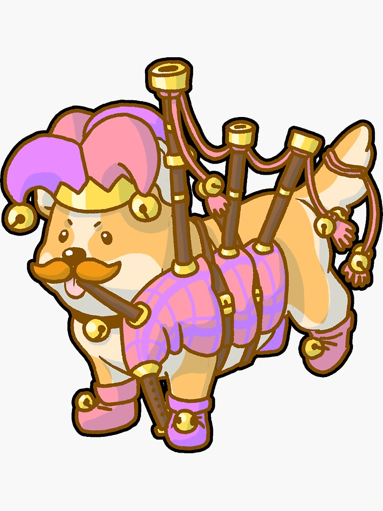 "Bard Pup" Sticker for Sale by Salamanding | Redbubble