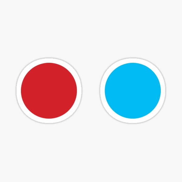 "3D Red and Blue Dots" Sticker for Sale by BigBearBoyz | Redbubble