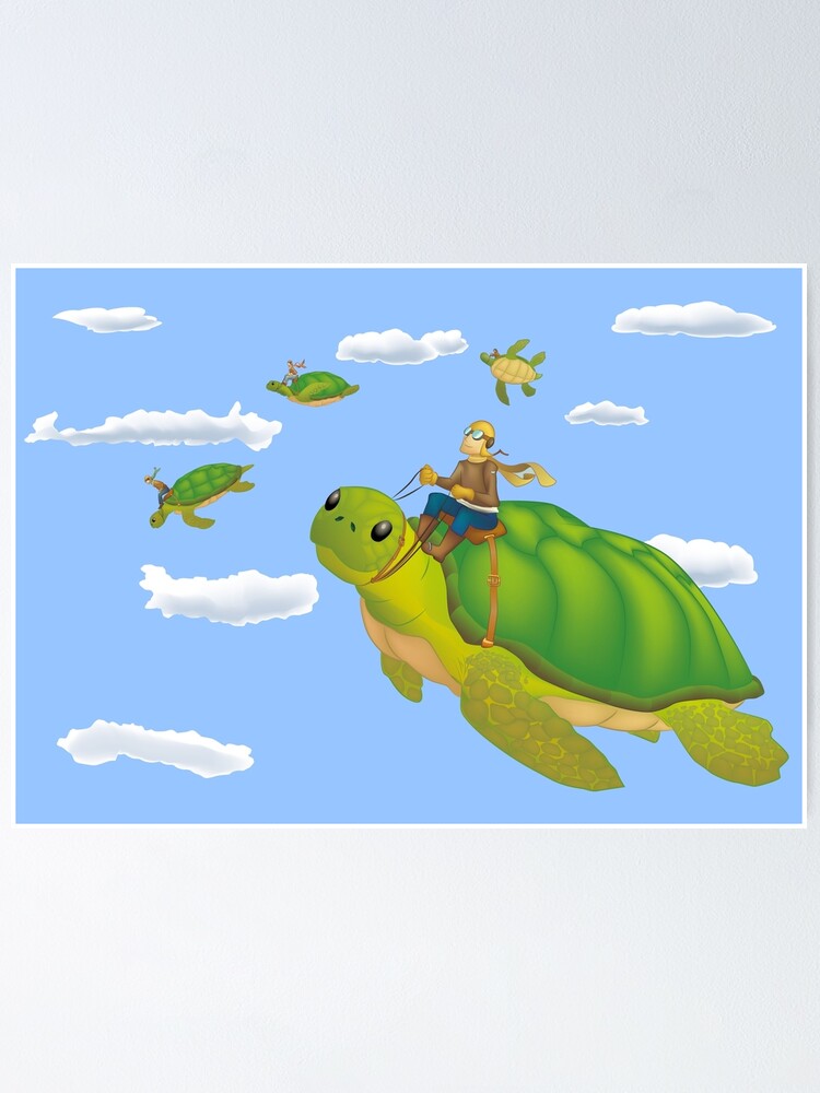"Flying turtles" Poster for Sale by Airmatti | Redbubble