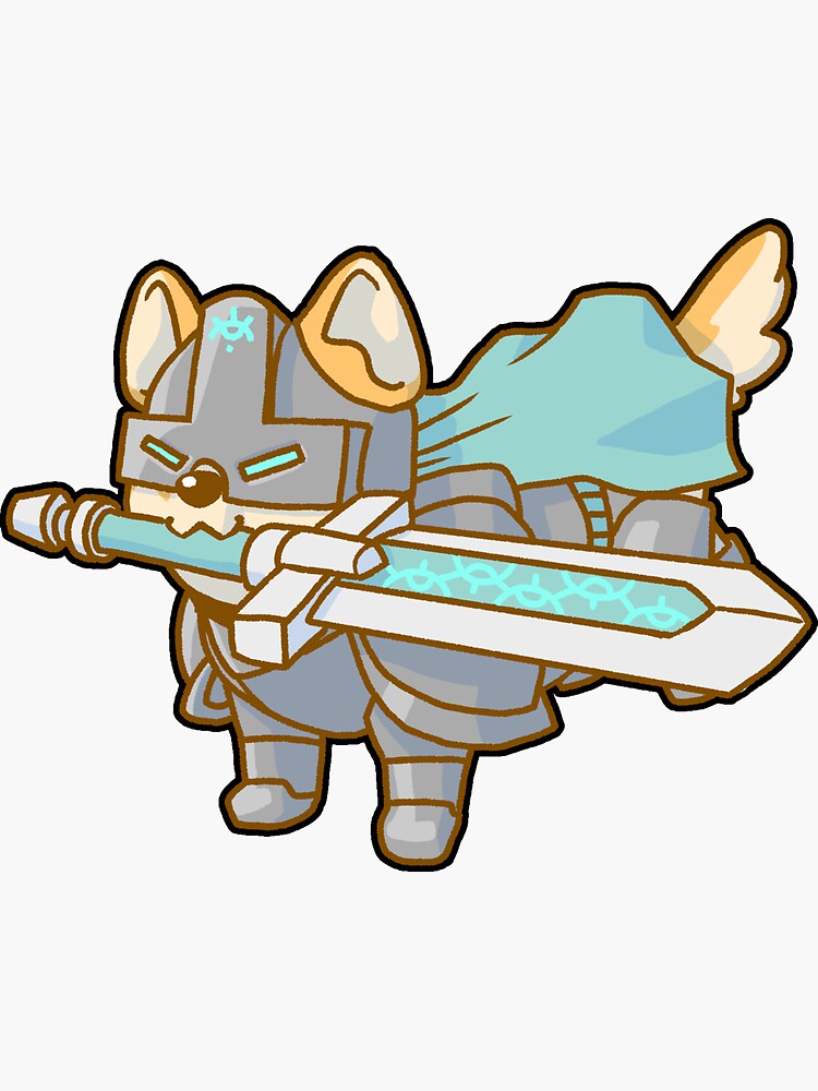 "Paladin Pup" Sticker for Sale by Salamanding | Redbubble