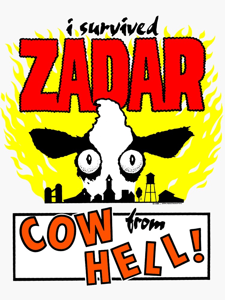 "Zadar Cow from Hell" Sticker for Sale by DucksBreath | Redbubble