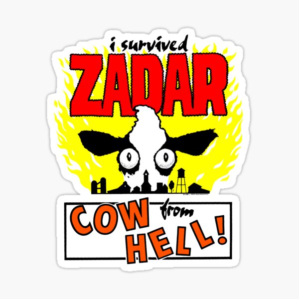 "Zadar Cow from Hell" Sticker for Sale by DucksBreath | Redbubble