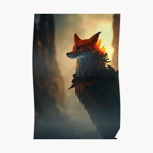 "Fox Rising" Poster for Sale by RawrRawrArt | Redbubble
