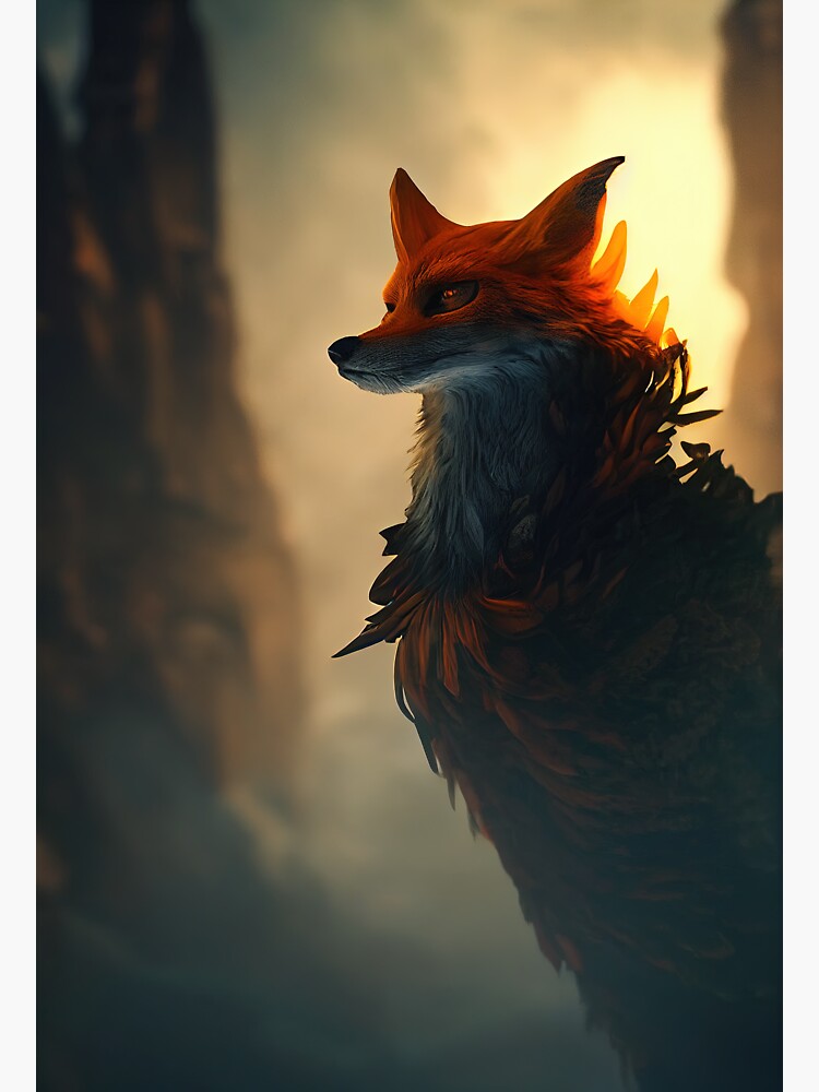 "Fox Rising" Sticker for Sale by RawrRawrArt | Redbubble