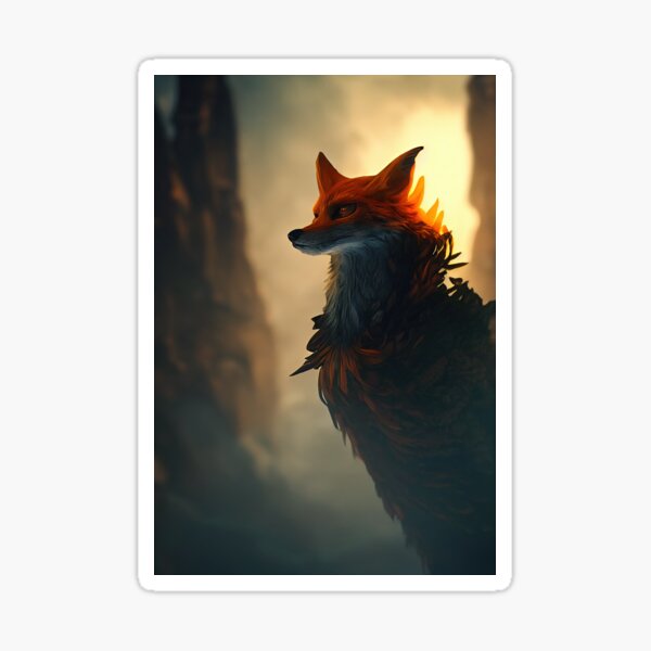 "Fox Rising" Sticker for Sale by RawrRawrArt | Redbubble
