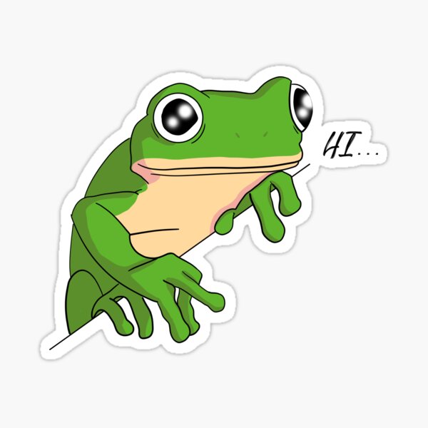 "Hi Frog! - Chill amphibian cartoon - Not Hamlet Design" Sticker for ...