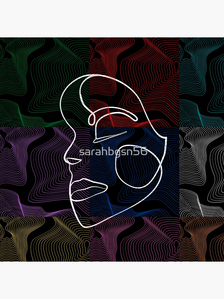 "Colorful Face Outline" Sticker for Sale by sarahbgsn56 | Redbubble