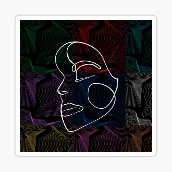 "Colorful Face Outline" Sticker for Sale by sarahbgsn56 | Redbubble