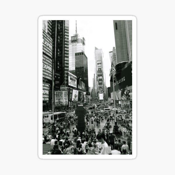 "times square black new york city" Sticker by lovenaturenow | Redbubble