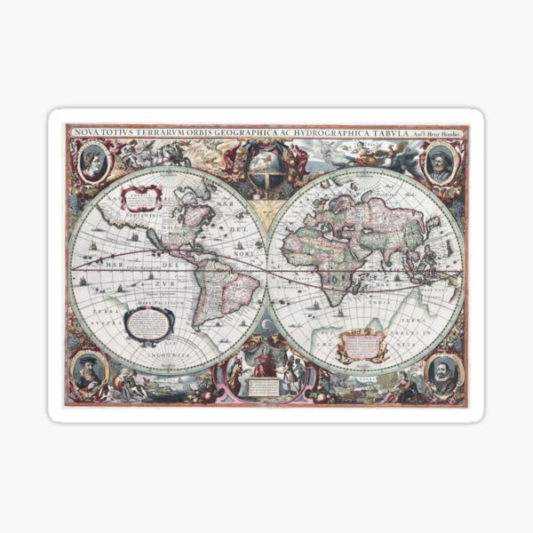 "Vintage Map Sticker" Sticker for Sale by TheStickyHare | Redbubble