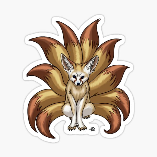 "fox kyubi" Sticker for Sale by AnthoWinch | Redbubble