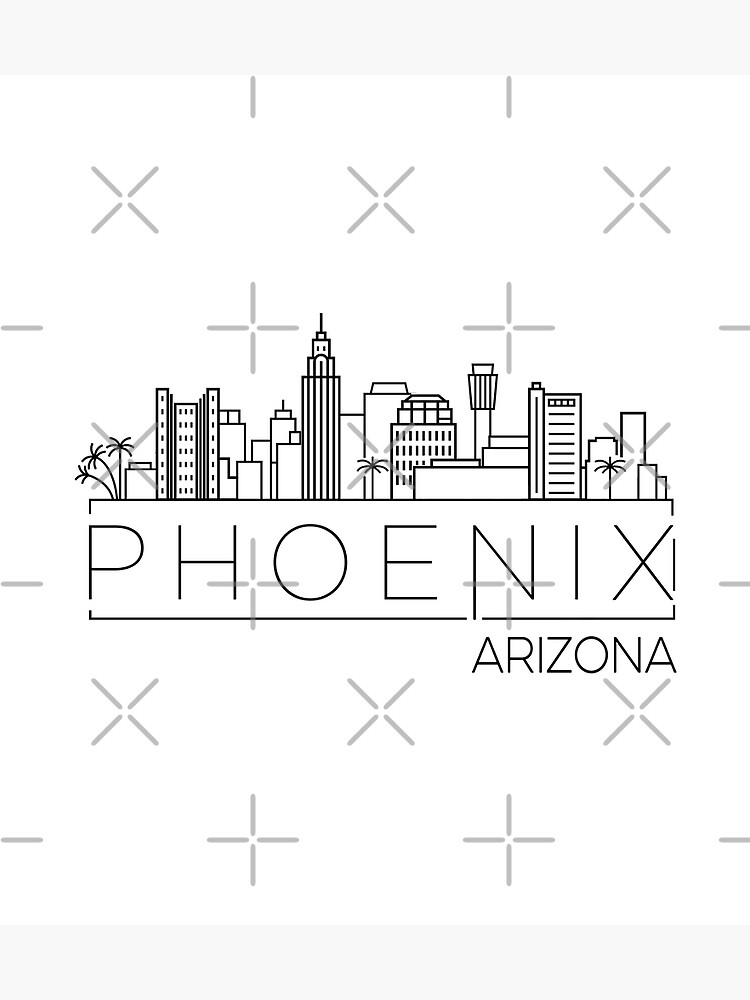 "Phoenix Arizona Skyline Line Art , Black" Poster for Sale by ...