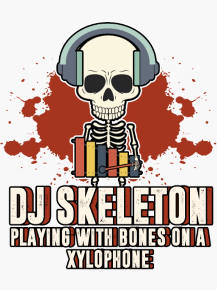 "DJ Skeleton" Sticker for Sale by KaiHavert | Redbubble