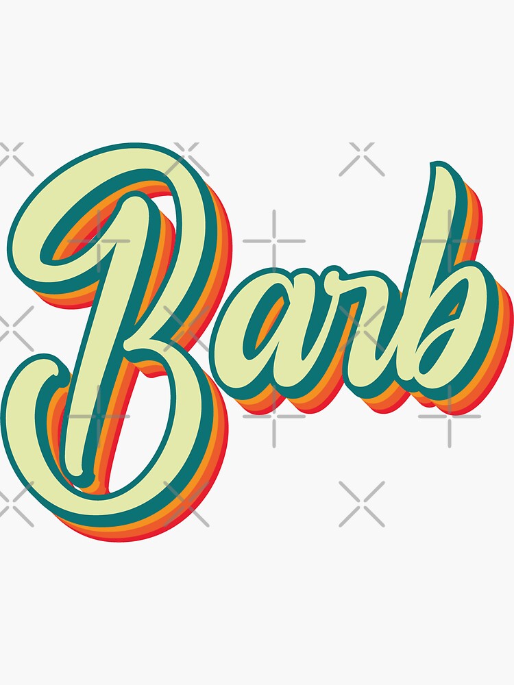 "Barb Name Label in retro color" Sticker for Sale by MasterCoShop ...