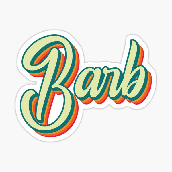 "Barb Name Label in retro color" Sticker for Sale by MasterCoShop ...