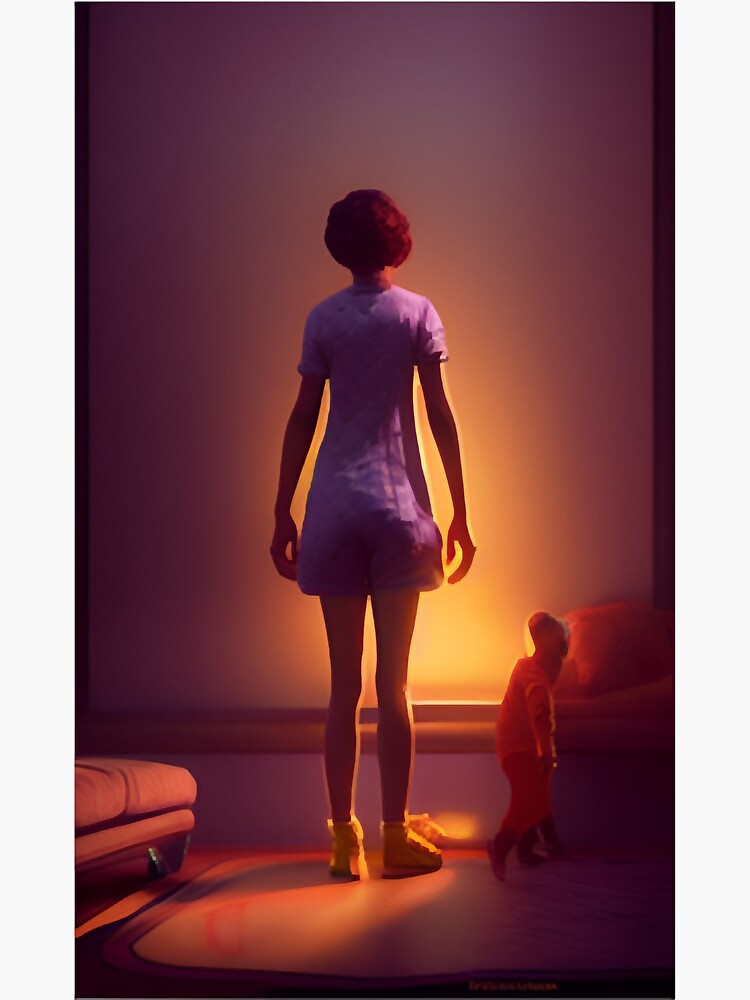 "miss flo - Art Made By AI" Sticker for Sale by StardustAndM | Redbubble