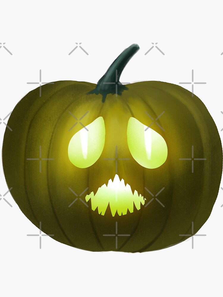 "halloween scary evil pumpkin funny pumpkin head" Sticker for Sale by ...